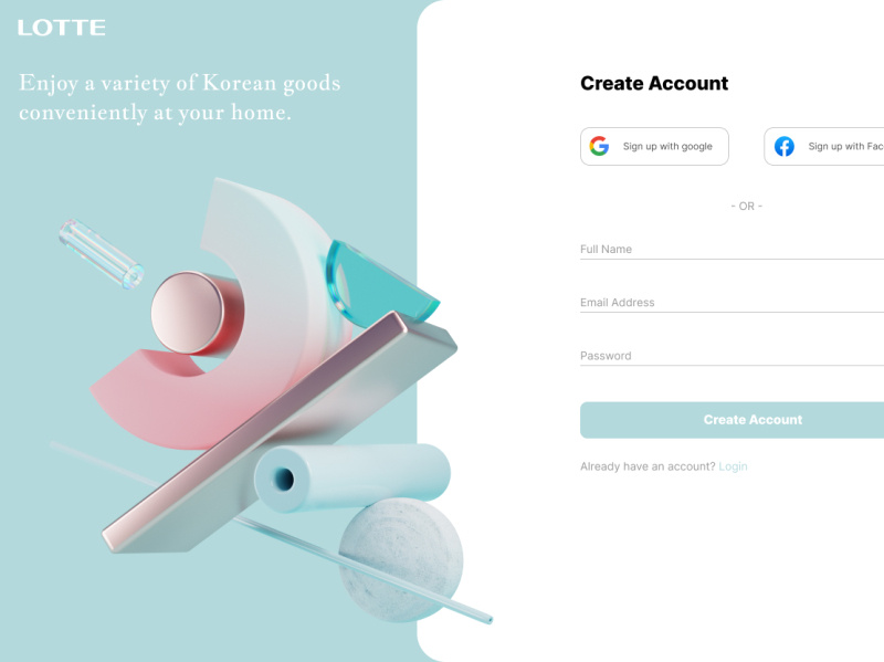 sign up page for a shopping website by joveria Ansari on Dribbble
