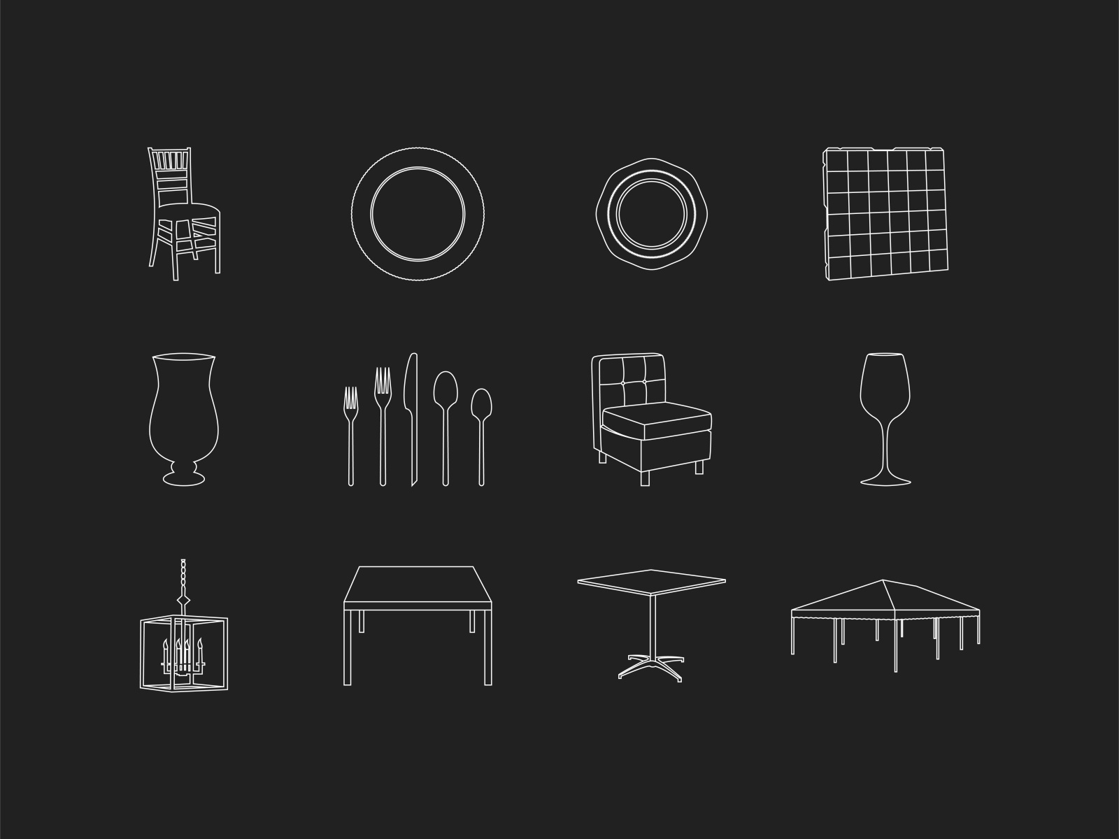 Event Rental Icons by Steven Mills on Dribbble