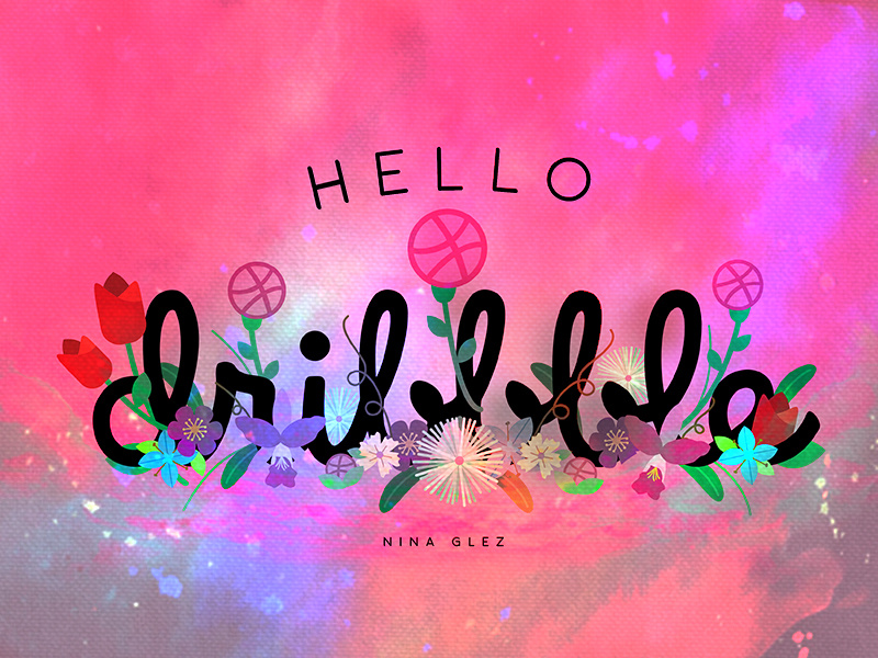 Hello Dribble by Nina Gléz on Dribbble
