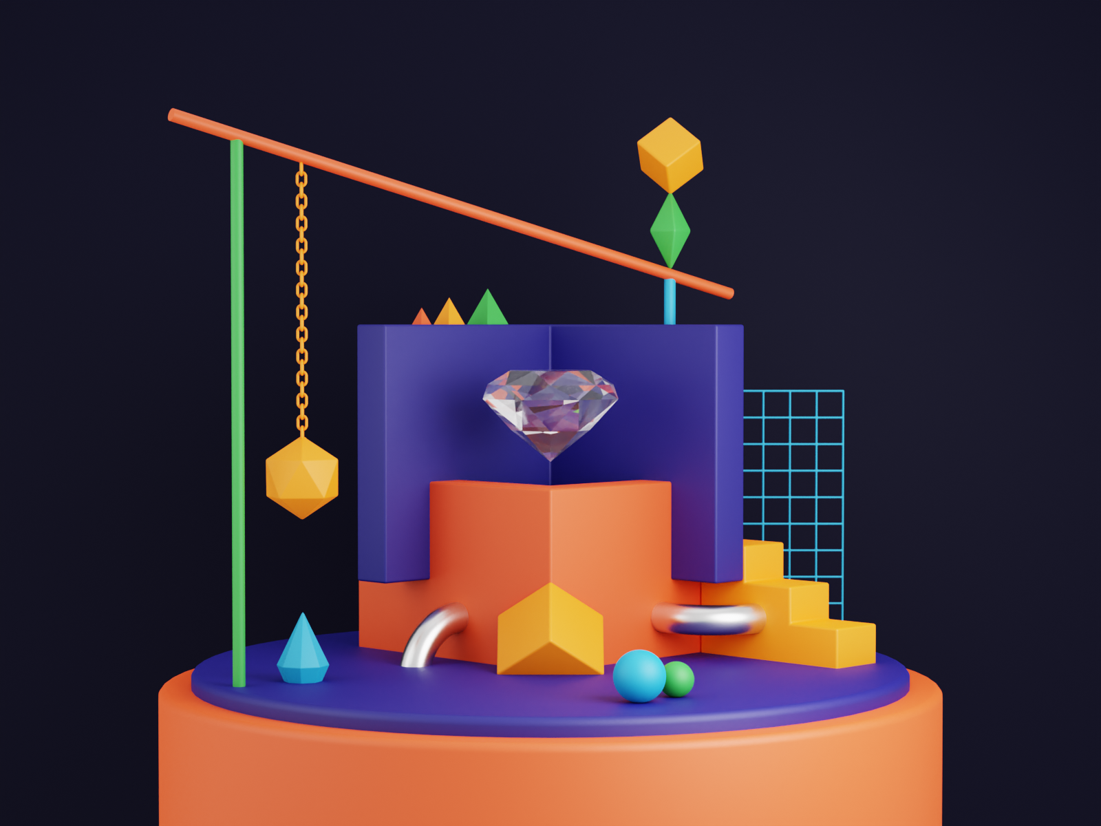 Playing with Forms #1: The Diamond by Hesam Sanei on Dribbble