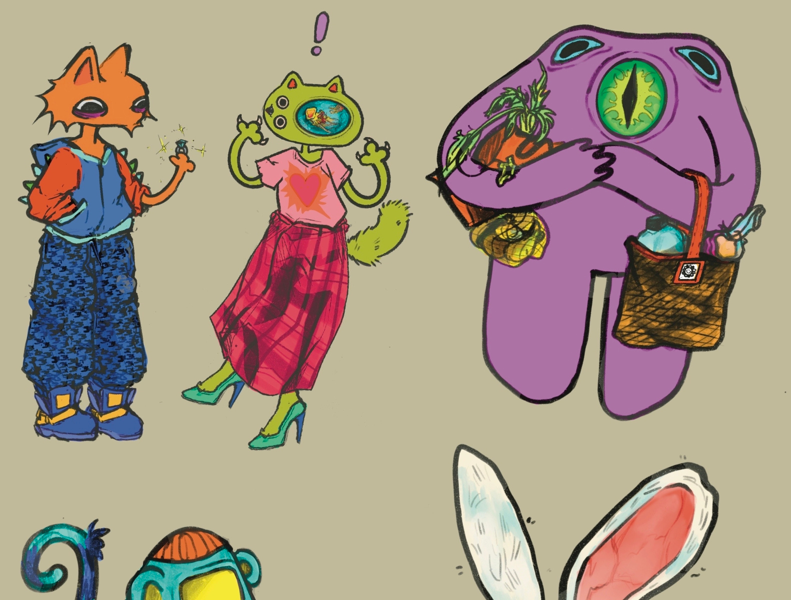 "Organic Shape" Based Character Design by Cailey Pokrzywa on Dribbble