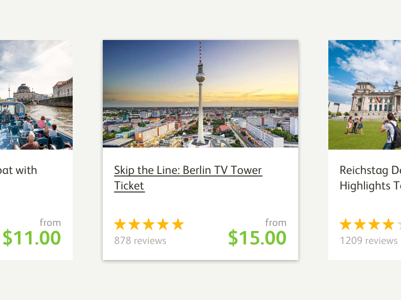 Activity Card by Marlene Schufferth for GetYourGuide UX on Dribbble