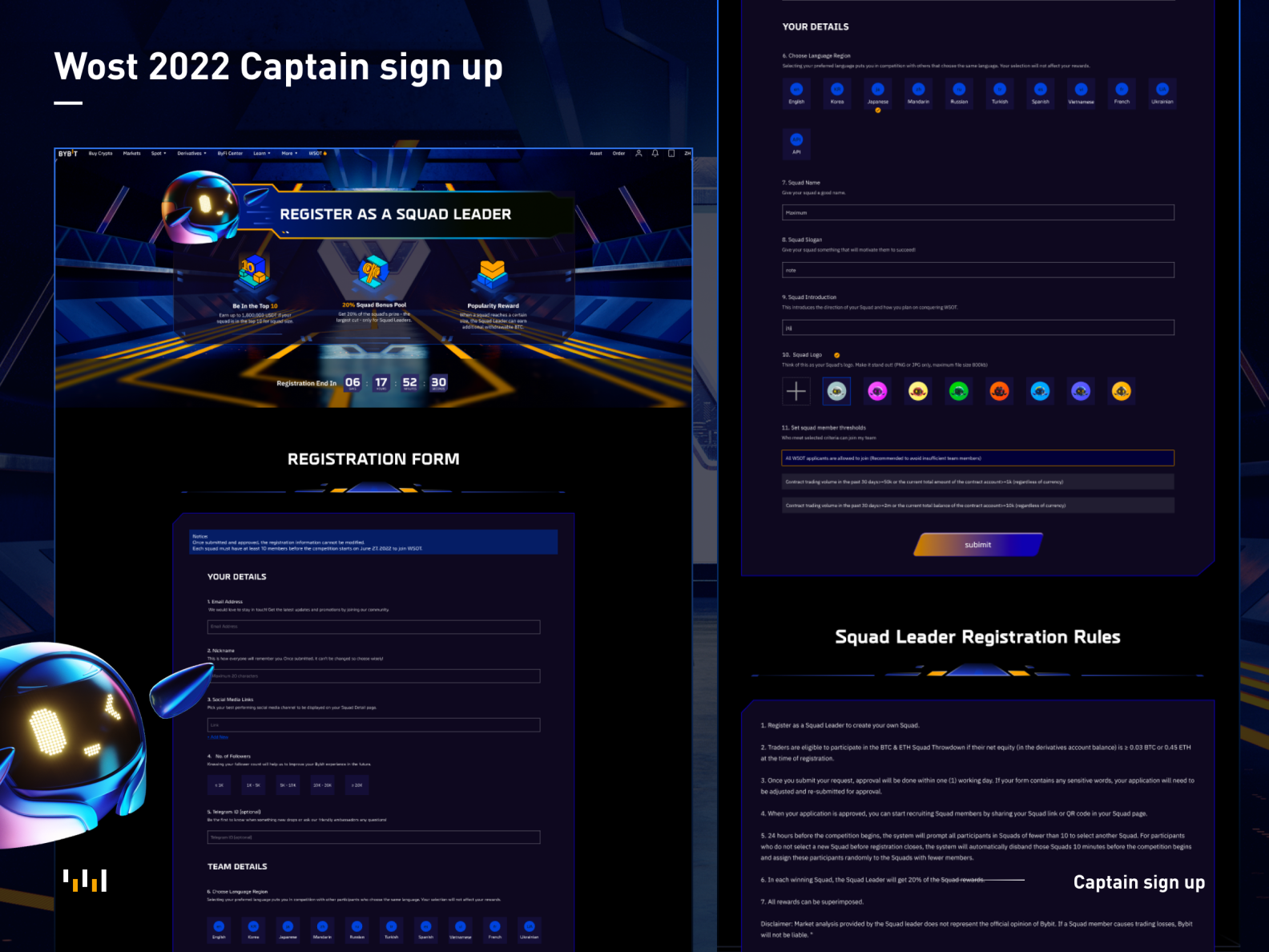 Wost 2022 Captain sign up by wudibaobao on Dribbble