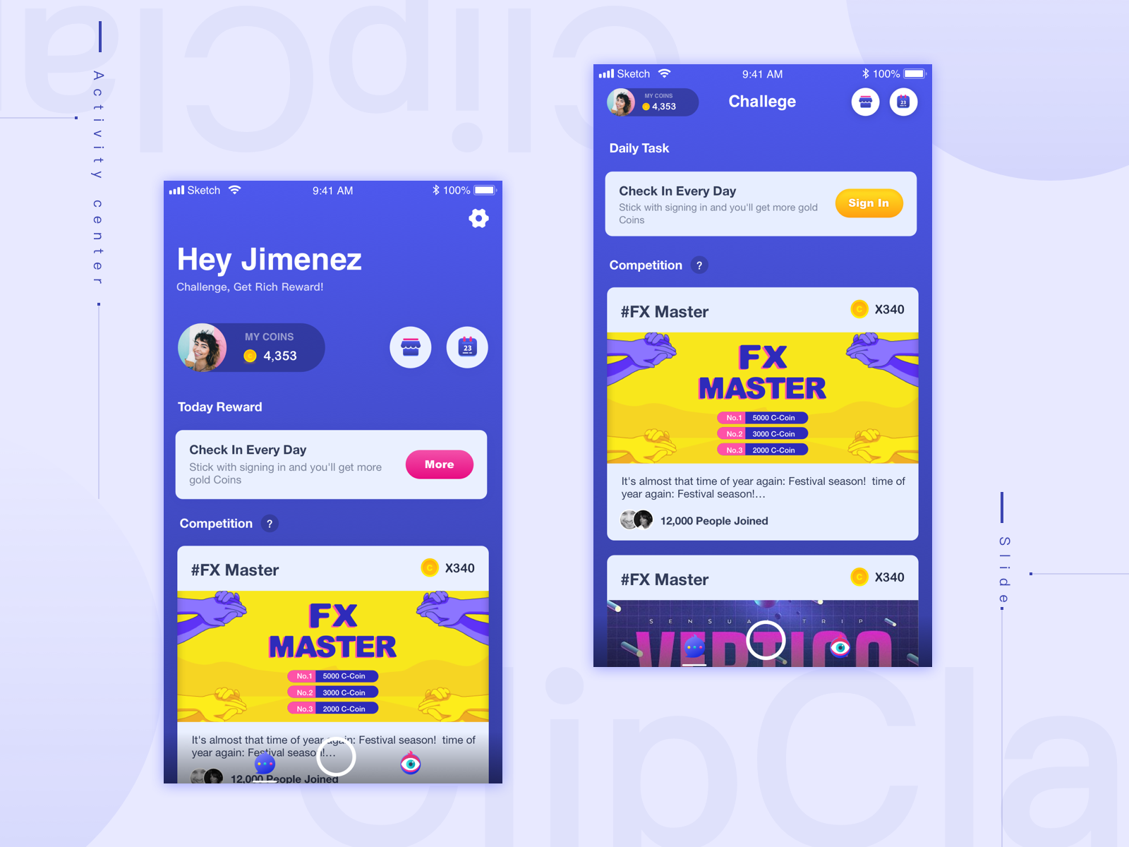 Activity center by wudibaobao on Dribbble