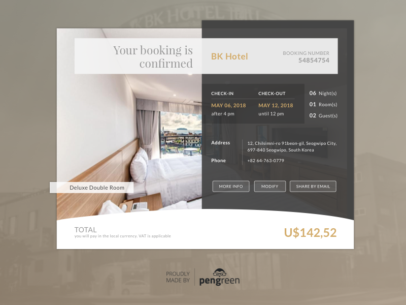 Daily UI 054 - Confirmation Screen by Paula Stobbe on Dribbble