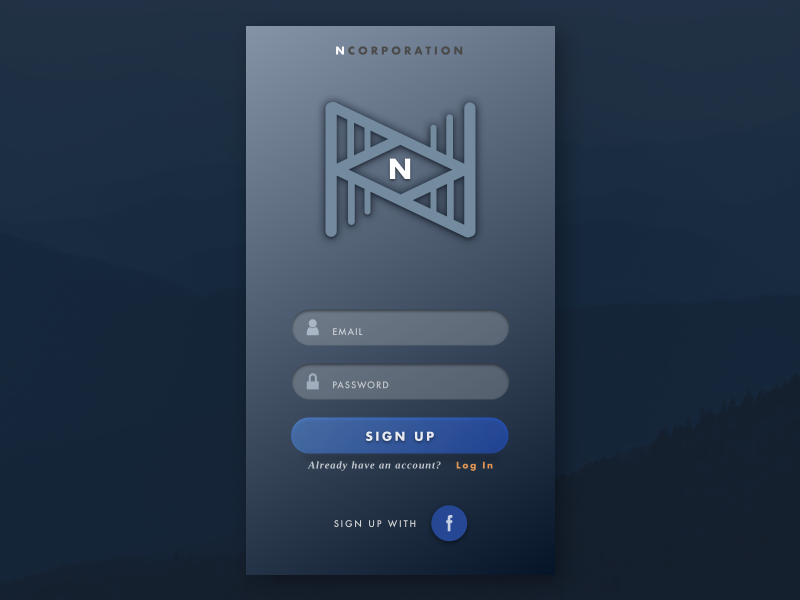 Mobile Login Screen by J4D3 on Dribbble