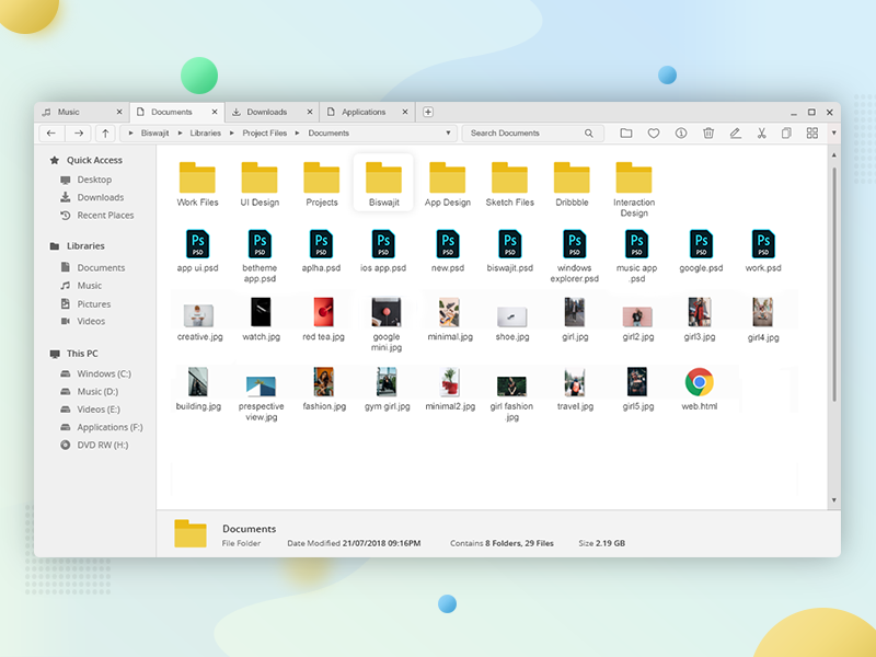 Windows File Explorer - Redesigned (Concept) by Biswajit Das ⚡️ on Dribbble