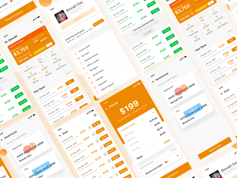 Insurance App UI UX Design by Biswajit Das ⚡️ on Dribbble