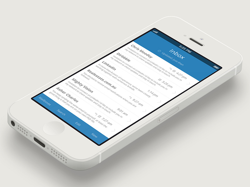 Apple Mail App Flat UI image by Asher Charles on Dribbble
