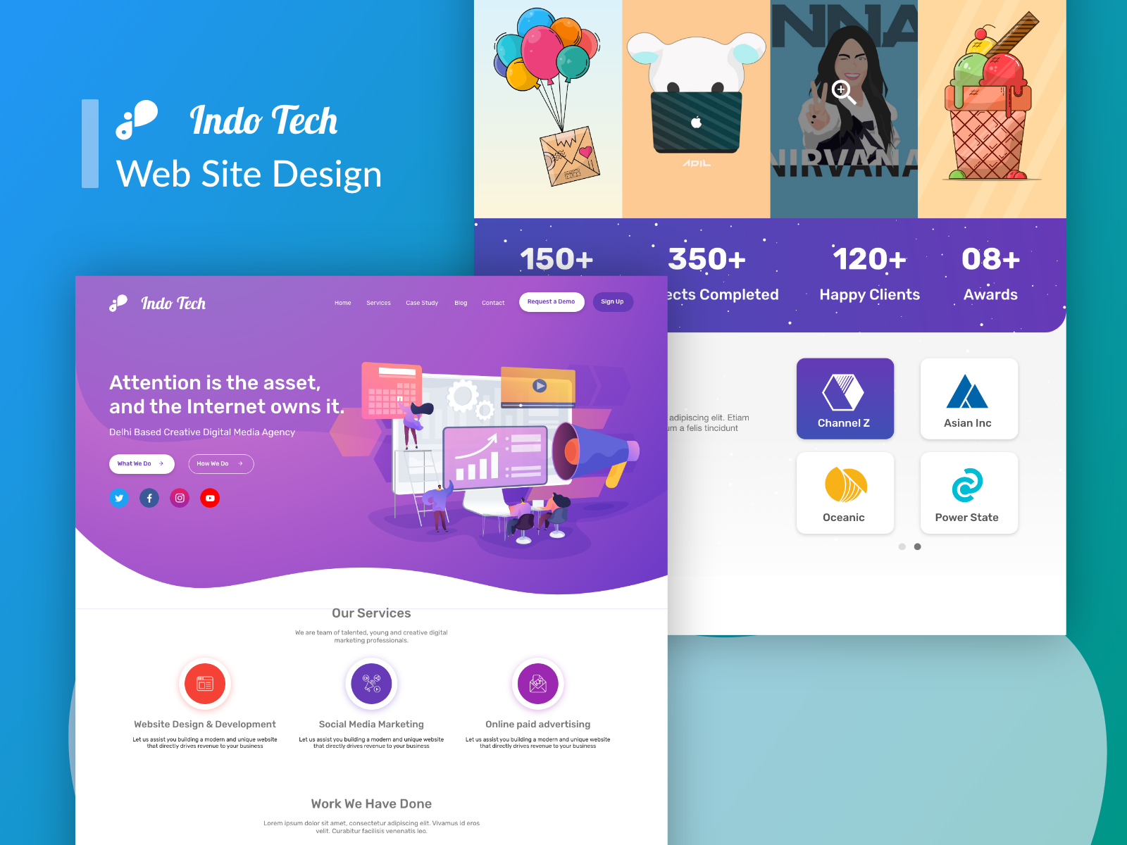 Corporate Design Studio Landing page by Mohamed Adil on Dribbble
