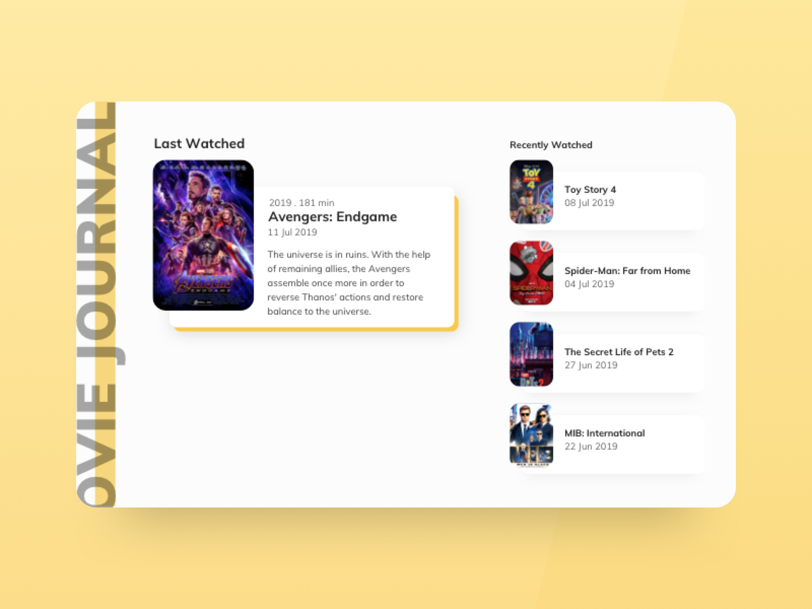 Movie Journal | Starter concept by Kevin Henriquez on Dribbble