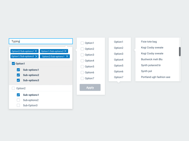 Dropdown Menus For Rule Builder by Jiachun Li on Dribbble