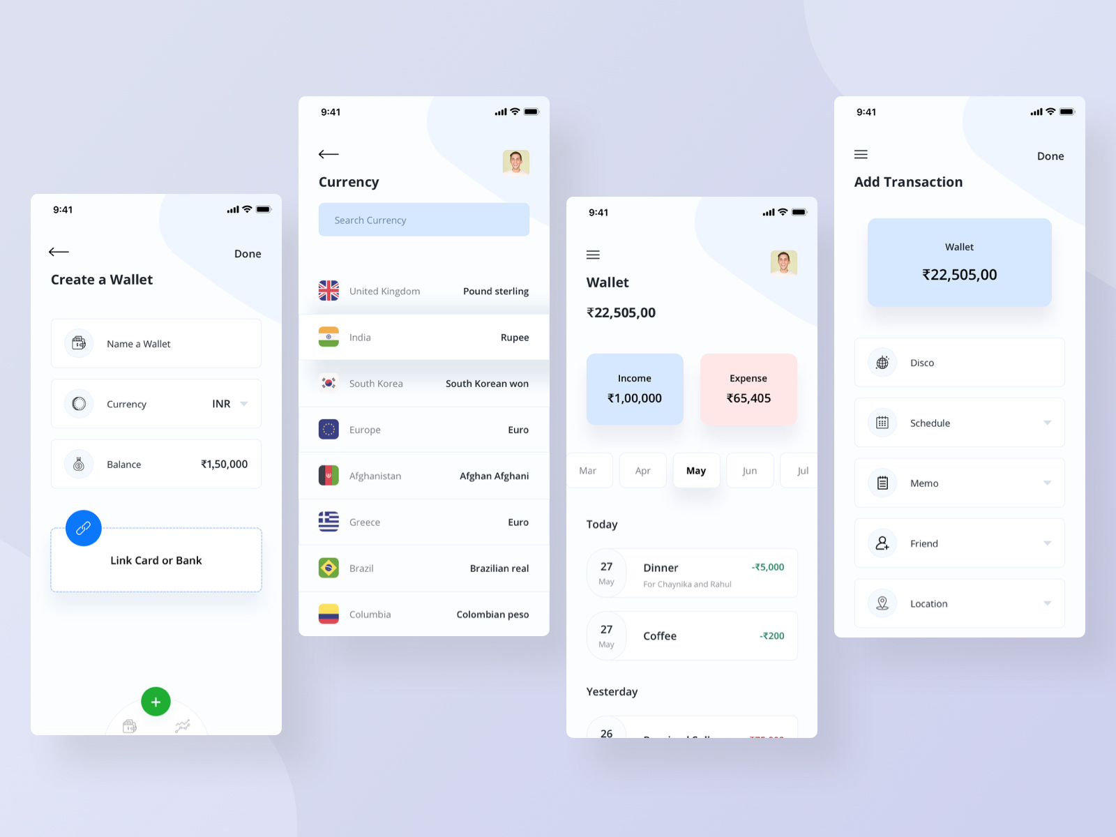 Wallet App Light Concept by Surbhi Chouhan on Dribbble