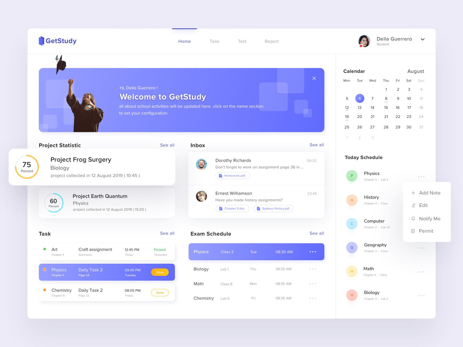 Get Study Dashboard App by grahacaesara ☘️ for Pixelz on Dribbble