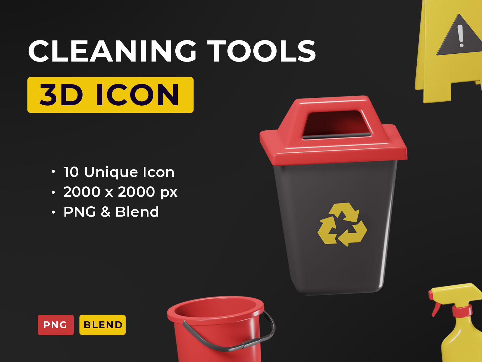 Cleaning Tools 3D Icon by Salman Mashudi on Dribbble