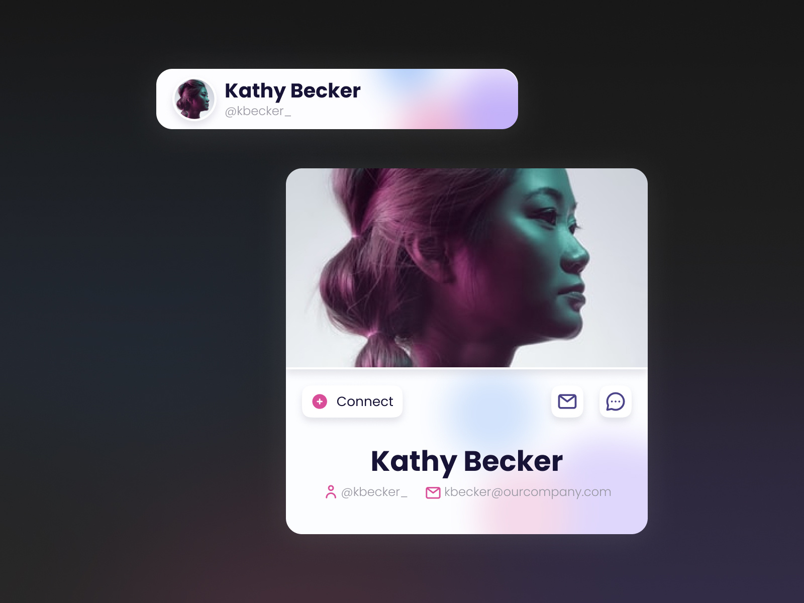 Profile card by Daniel Pescador on Dribbble