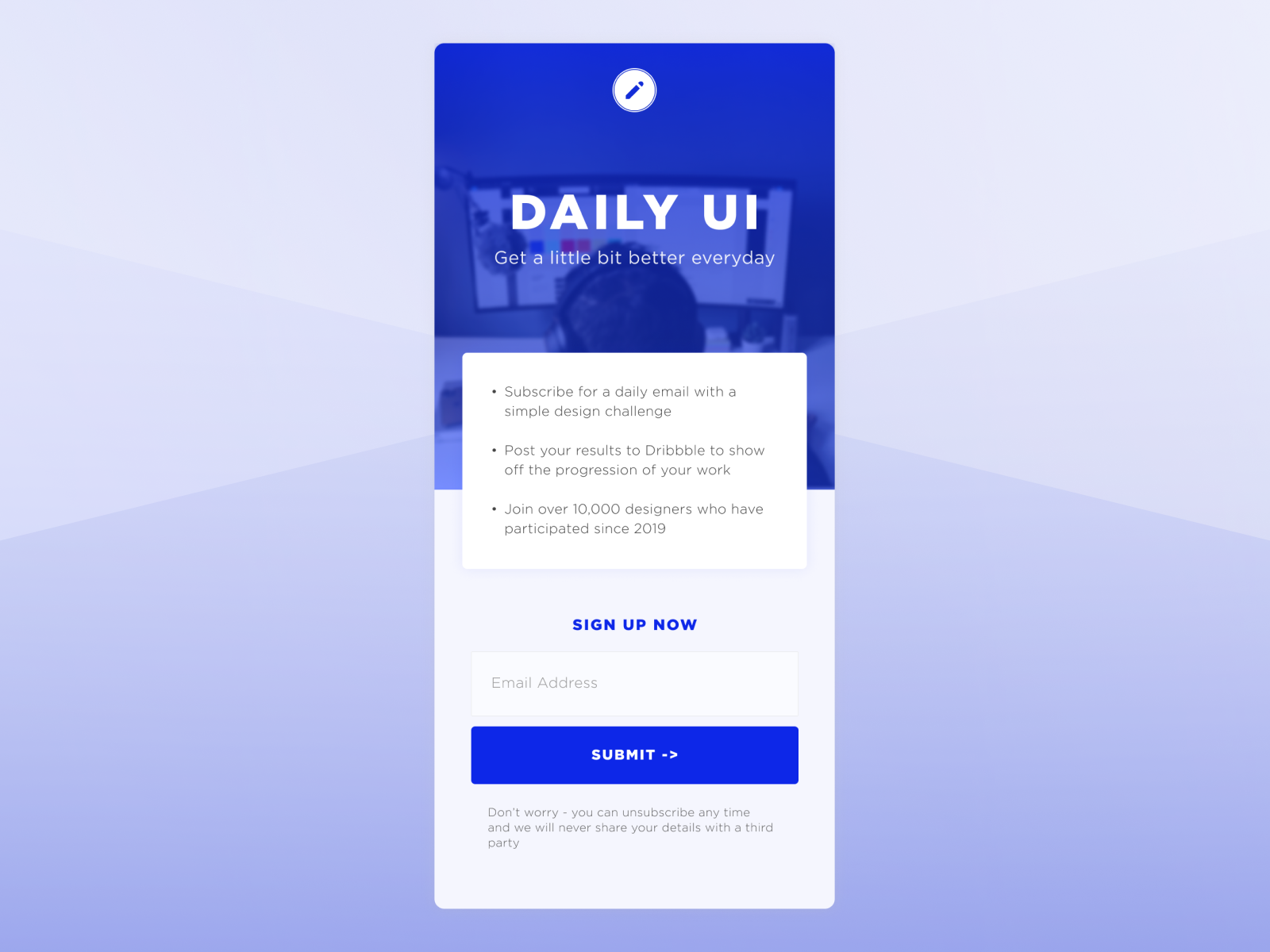 Daily UI - #100 - Daily UI by David Salmon on Dribbble