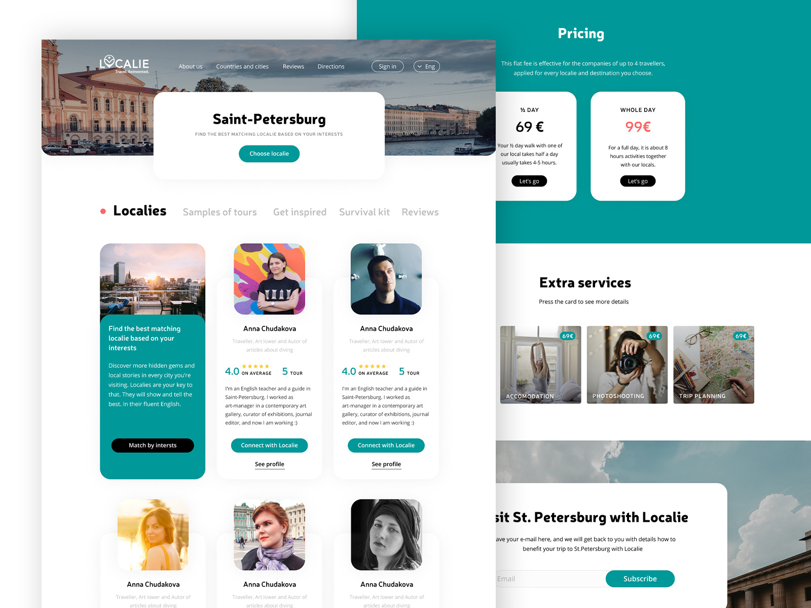 Destination page Localie by Masha Ominina on Dribbble