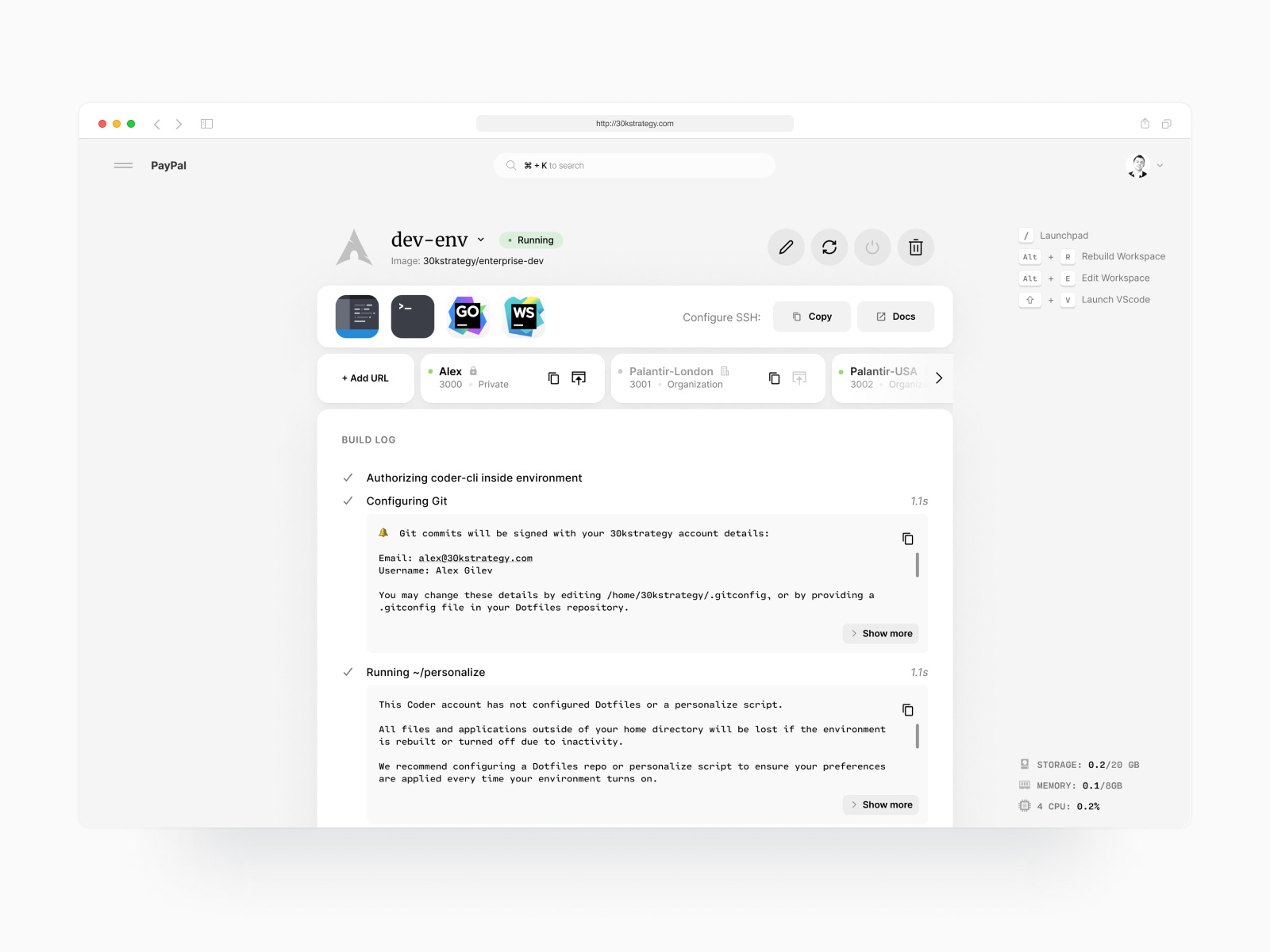 Development Environment - SaaS Web App by Alex Gilev on Dribbble