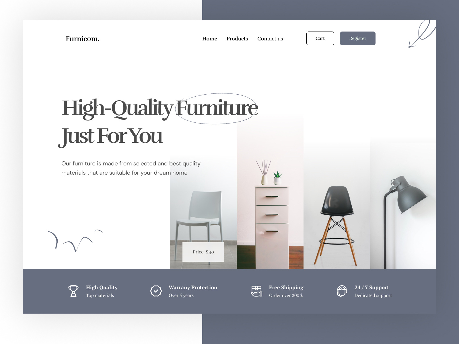 Furniture landing page just for practice by Lead UI/UX Designer on Dribbble