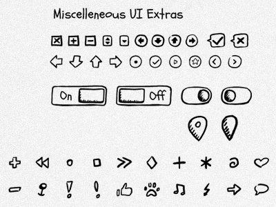 Hand-drawn UI kit 03 by Hatchers on Dribbble