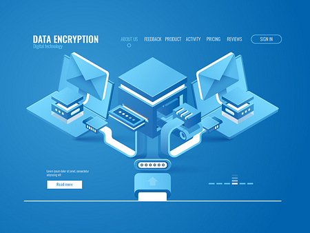 Data encryption. Isometric by Ruslan Kholyaev (Fullvector) on Dribbble