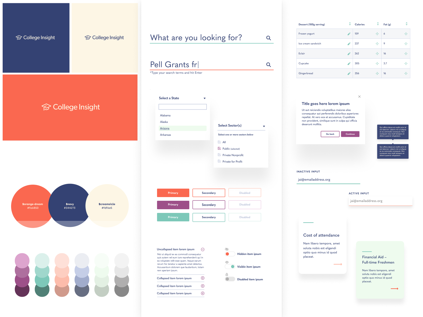 College Insight Styleguide by Janel (they/she) for Wide Eye on Dribbble