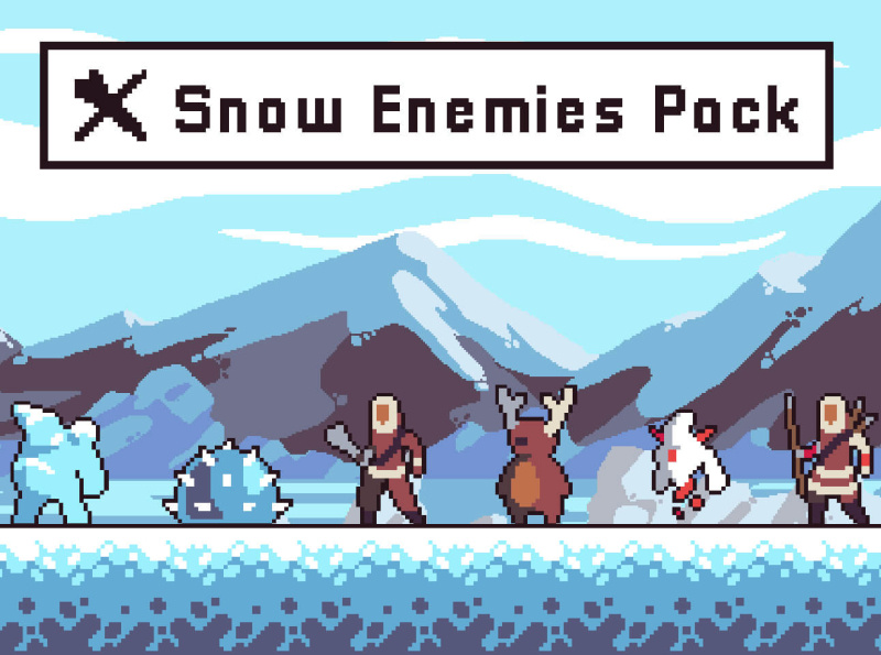 Snow Enemy 2D Sprites Pixel Art by 2D Game Assets on Dribbble