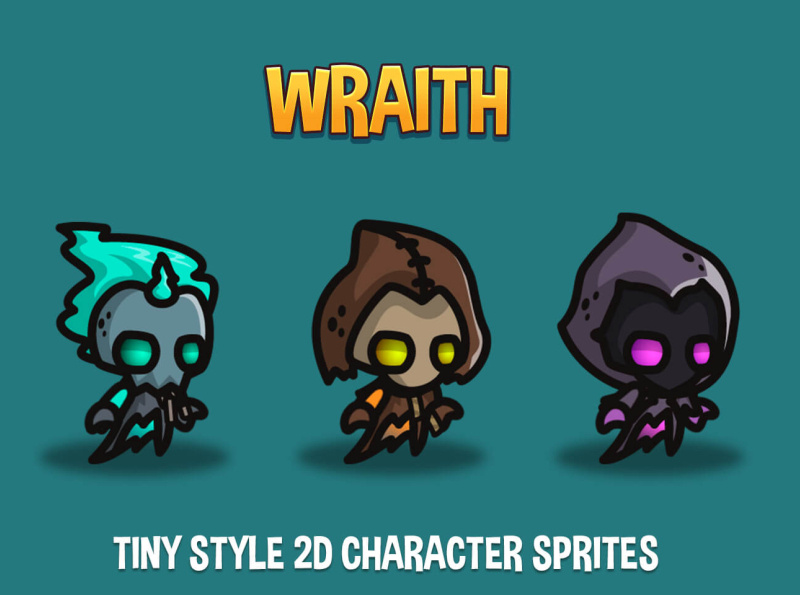 Free Wraith Tiny Style Sprites by 2D Game Assets on Dribbble