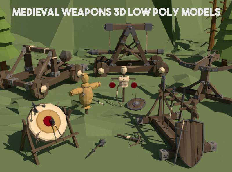 Medieval Weapons 3D Low Poly Pack by 2D Game Assets on Dribbble