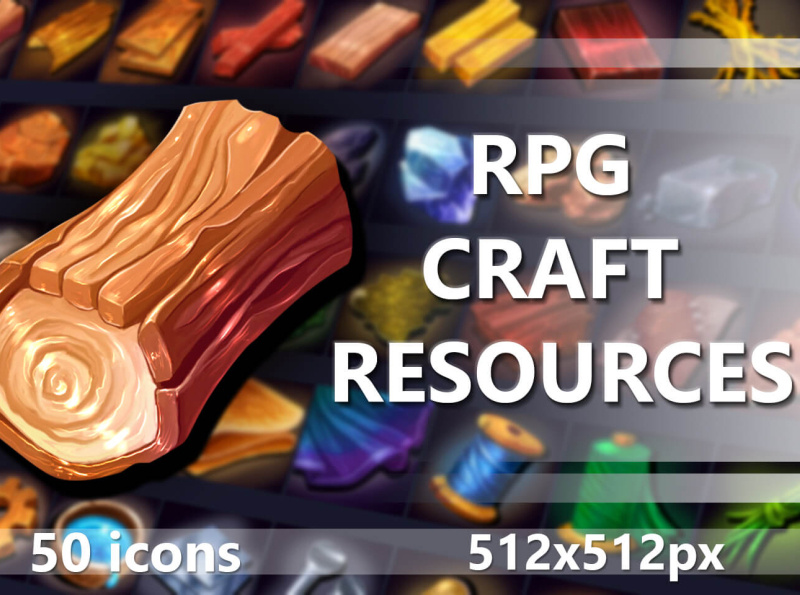 50 RPG Craft Resources Game Icons by 2D Game Assets on Dribbble