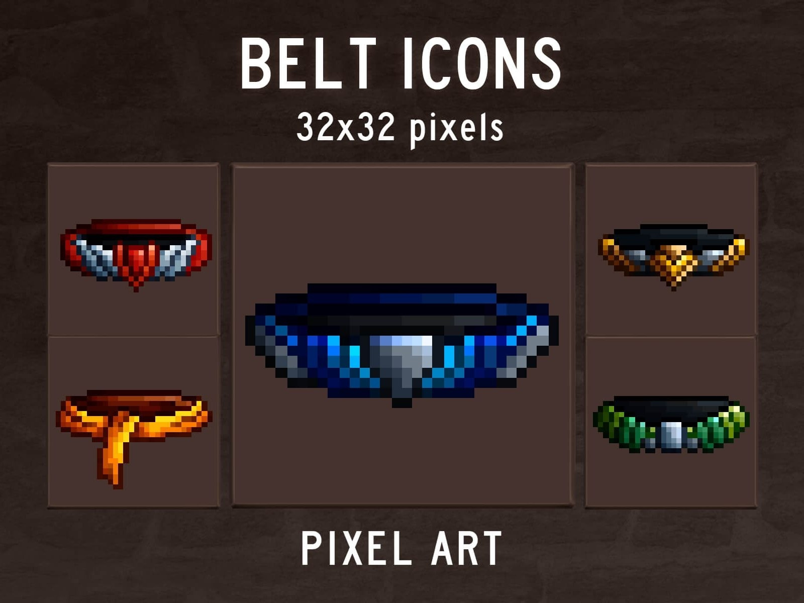 Free Belt RPG Pixel Art Icons by 2D Game Assets on Dribbble