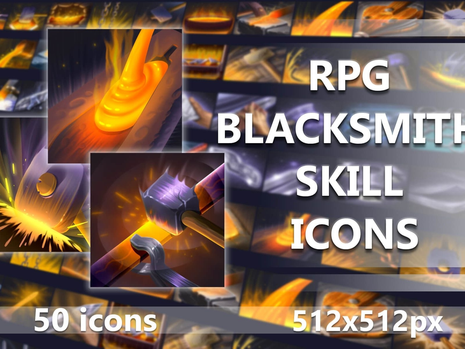 RPG Blacksmith Skill Icons by 2D Game Assets on Dribbble