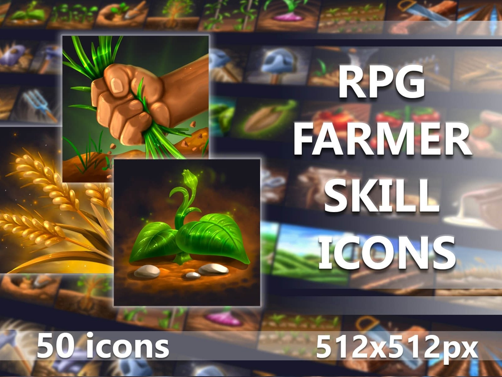 50 RPG Farmer Skill Icons by 2D Game Assets on Dribbble