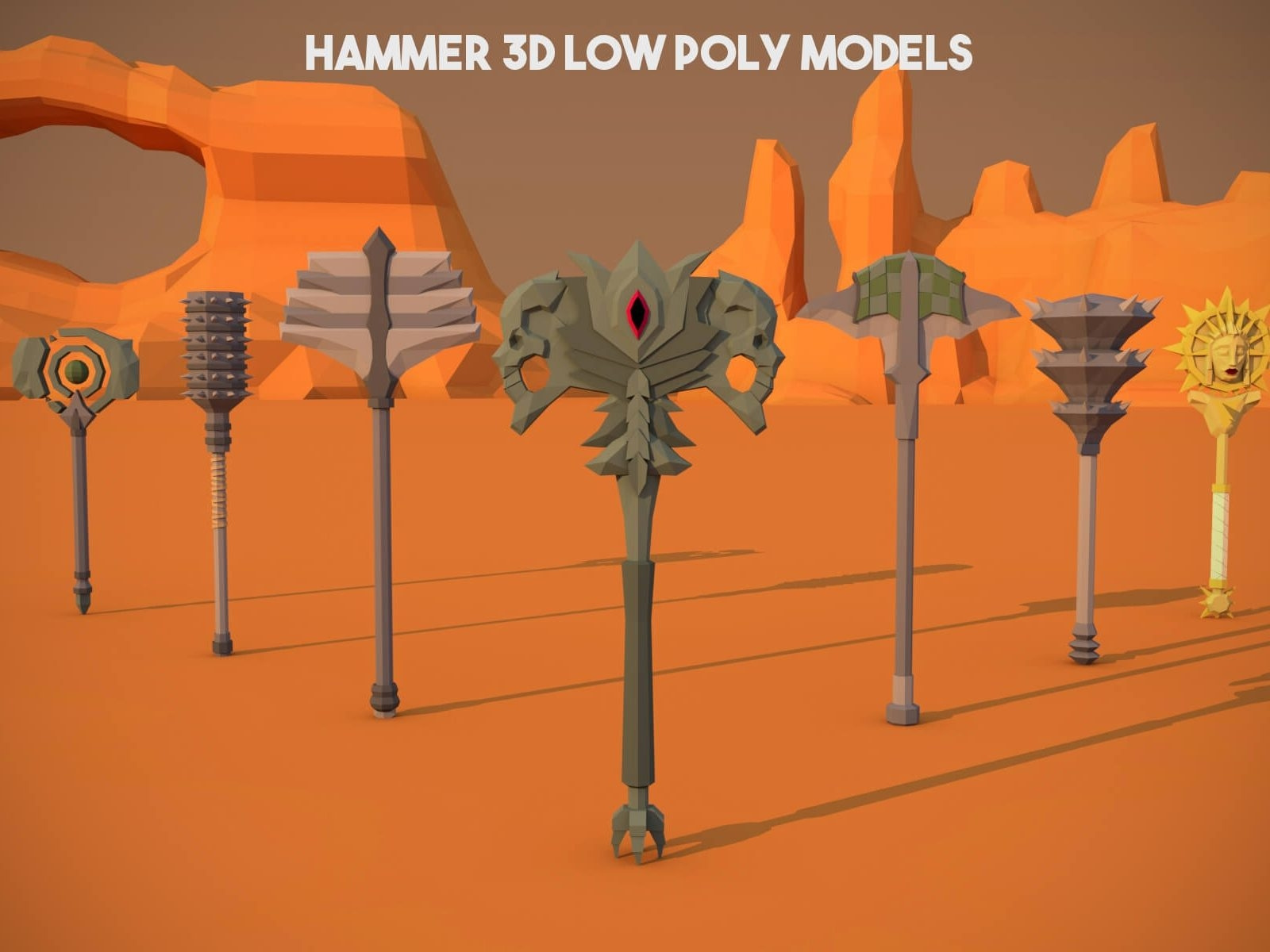 Hammer 3D Low Poly Models by 2D Game Assets on Dribbble