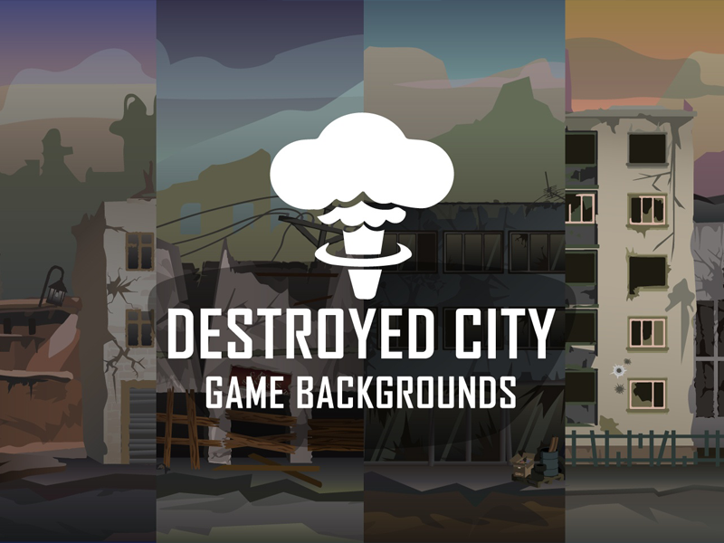 Destroyed City Game Backgrounds by 2D Game Assets on Dribbble