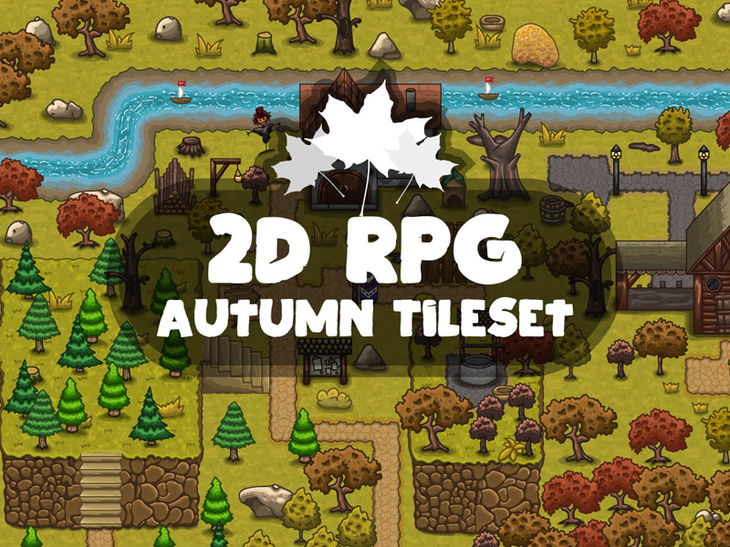 2D RPG Autumn Game Tileset by 2D Game Assets on Dribbble