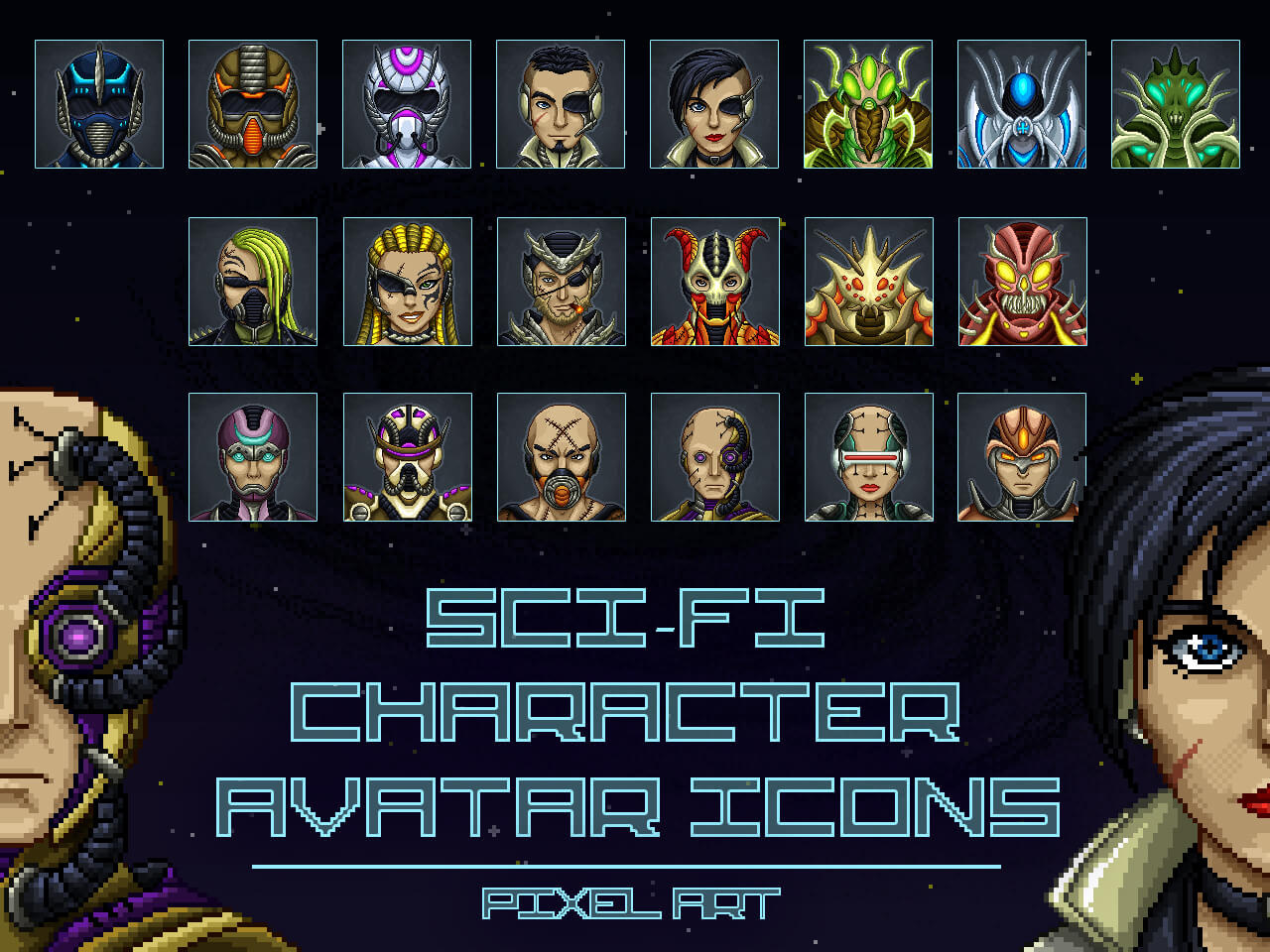 Sci Fi Character Avatar Pixel Art by 2D Game Assets on Dribbble