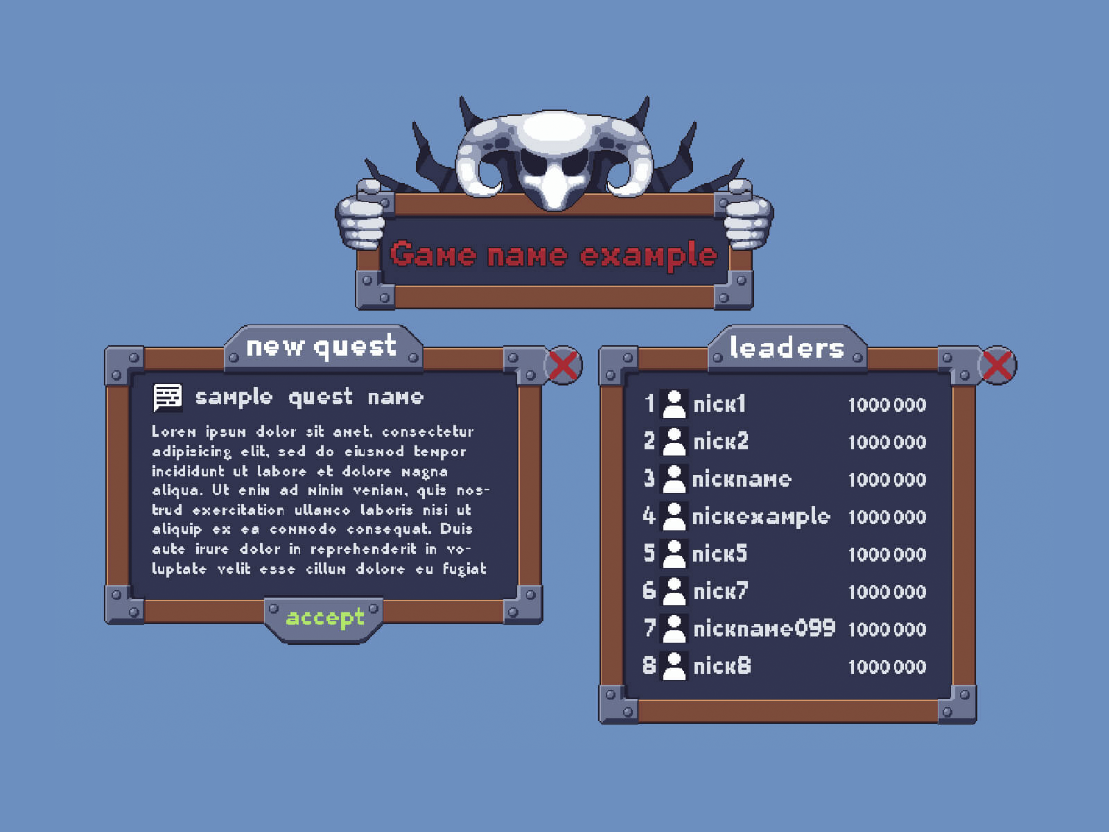 Pixel Art 2D Game UI by 2D Game Assets on Dribbble