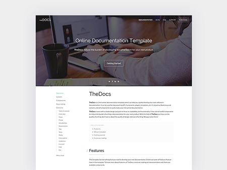 TheDocs - Online documentation template by TheTheme.io on Dribbble