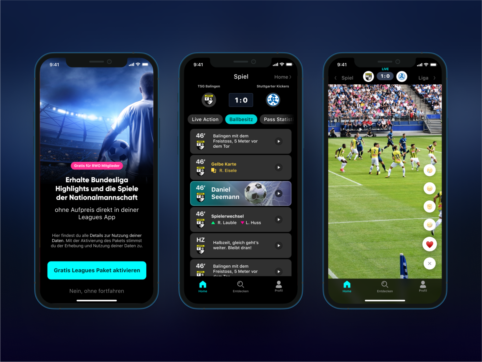 Leagues Football App by Sebastian Scheerer on Dribbble