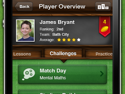 Educational iPhone Rugby Game by Adam Clarke on Dribbble
