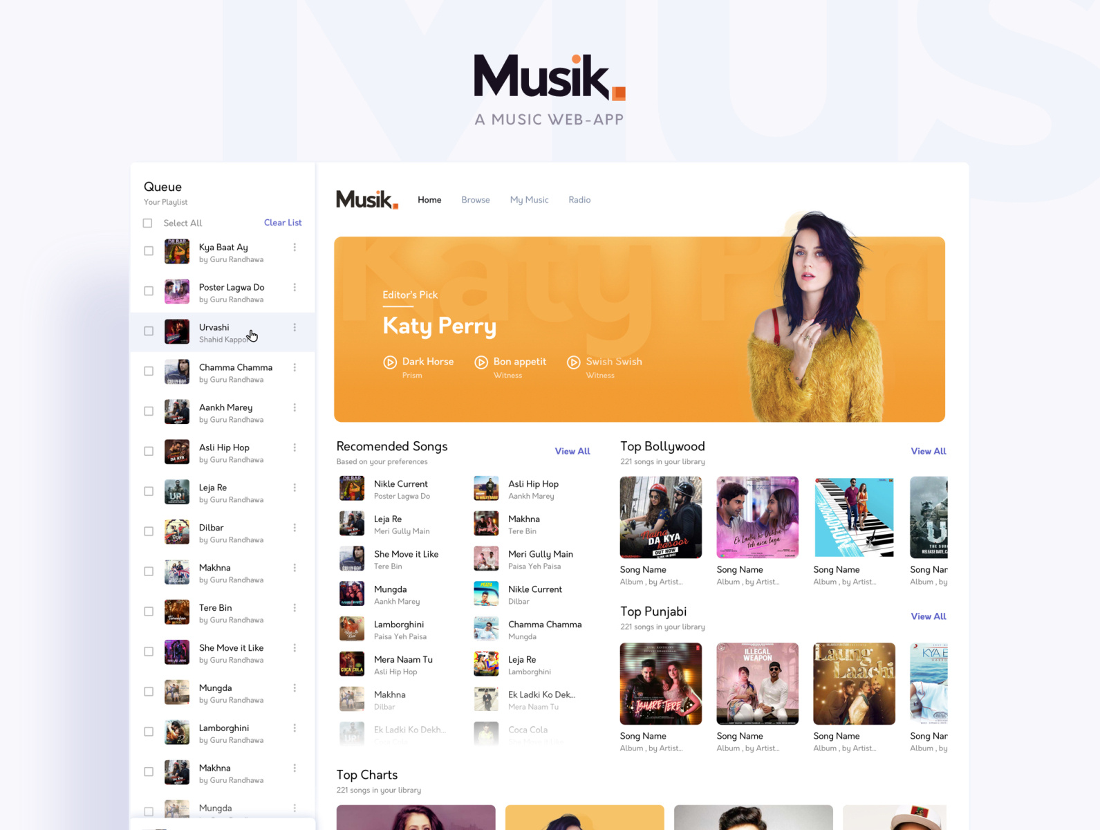Music App UI by Abhishek Verma on Dribbble