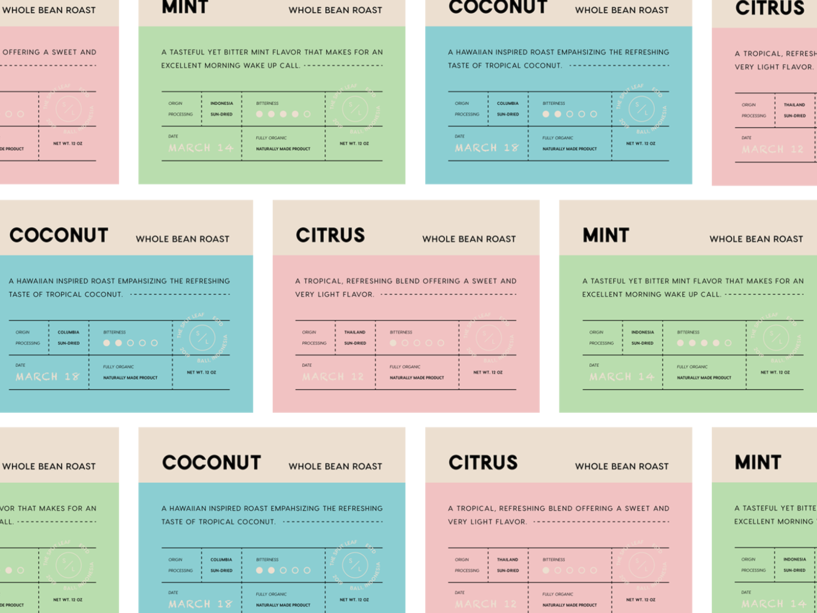 Coffee Labels by Charles Honig on Dribbble