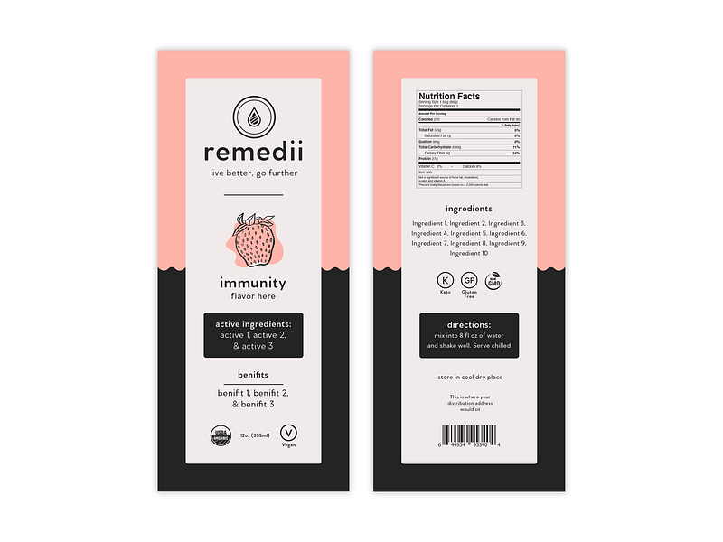 Remedii Packaging Label Concepts by Charles Honig on Dribbble