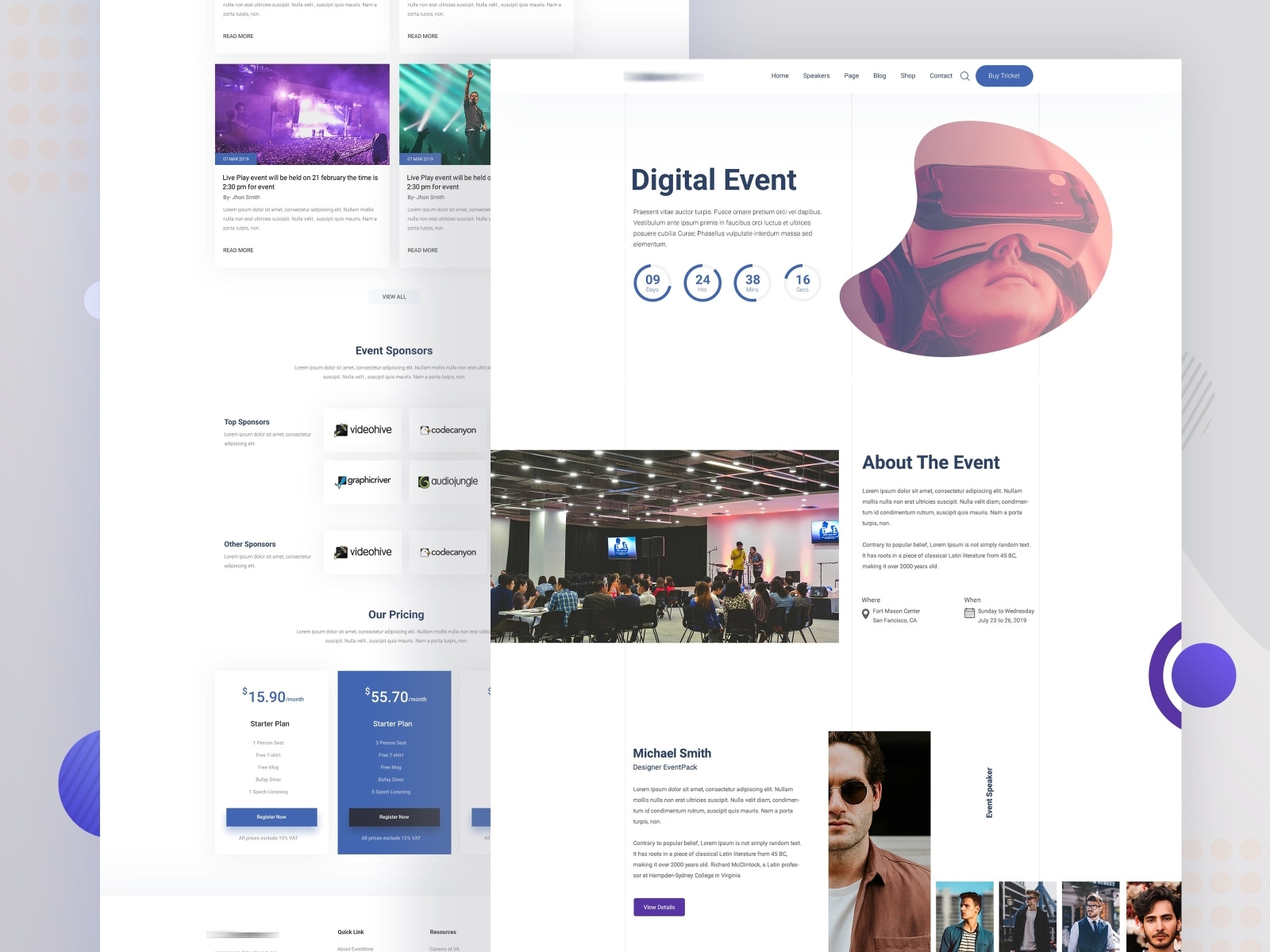 Digital event landing page by Ehsan Moin on Dribbble