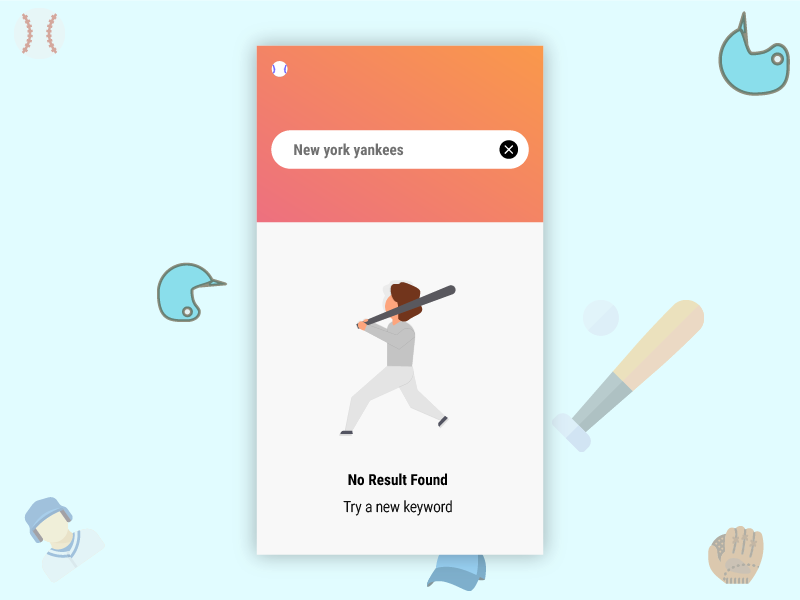 Baseball Search Results by Suresh on Dribbble