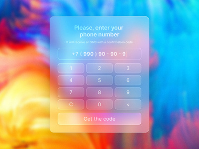 glassmorphism form phone number enter for terminal by Владислав Якимов ...