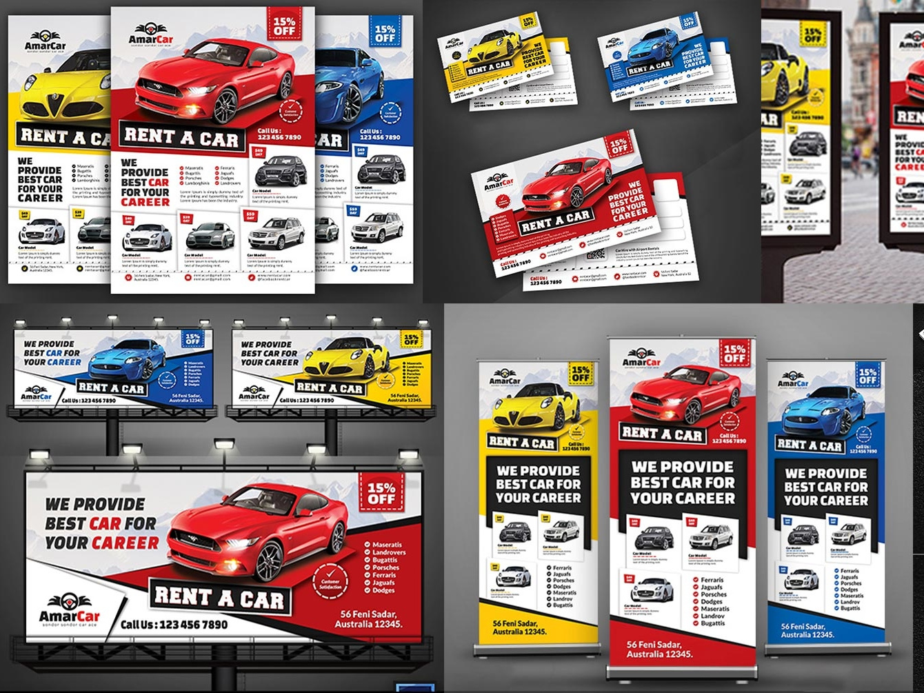 Rent a Car Advertising Bundle by Nurul Abser on Dribbble