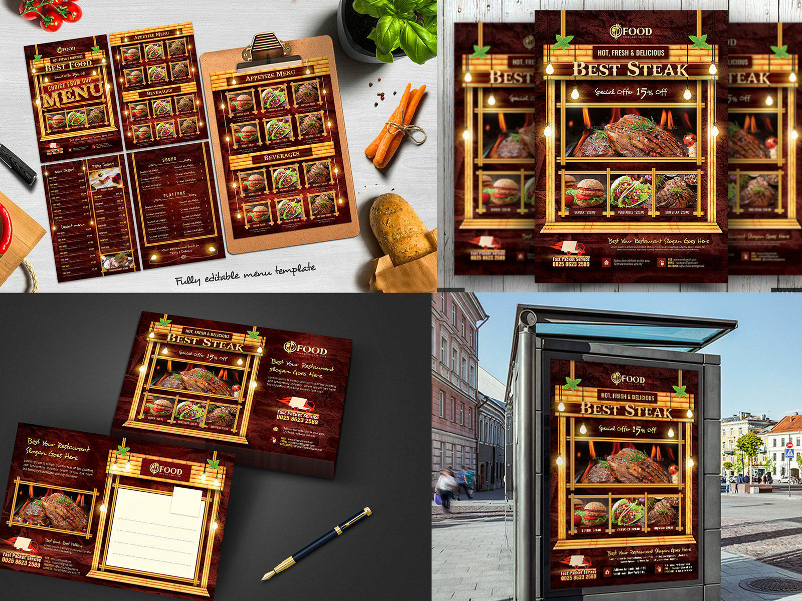 Restaurant Advertising Bundle by Nurul Abser on Dribbble